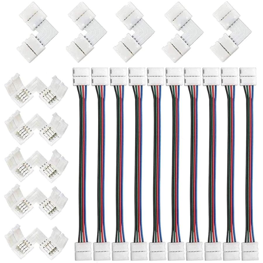 LEDストリップライトコネクタ 10mm幅 SMD5050 4ピンRGB LEDテープと簡単接続 半田不要 使いやすい 未使用
