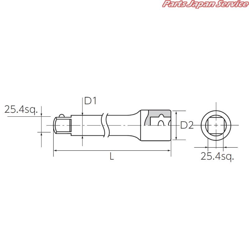 25.4sq.エクステンションバー BE8-400 : パーツジャパンサービス Yahoo!店 - 通販 - Yahoo!ショッピング