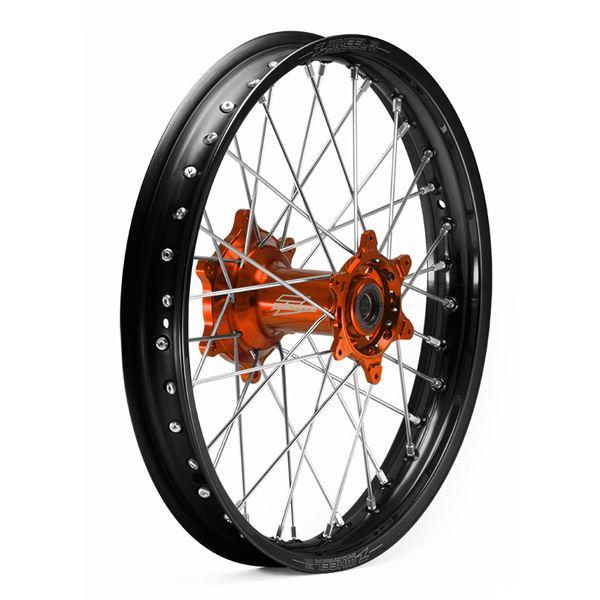 Z-Wheel W21-59051 AR1ホイールキット(ステンレススポーク) ハブオレンジ/リムブラック/ニップルシルバー 18×2.15 ...