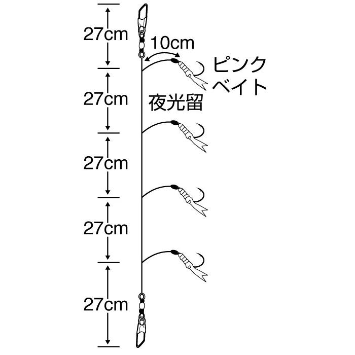 ササメ Z003 ほったらかしヒラメサビキピンクベイト L-5 4本鈎×1セット 堤防仕掛 ヒラメ マゴチ 釣具 釣り つり : バイクマン 2号店 - 通販 - Yahoo!ショッピング
