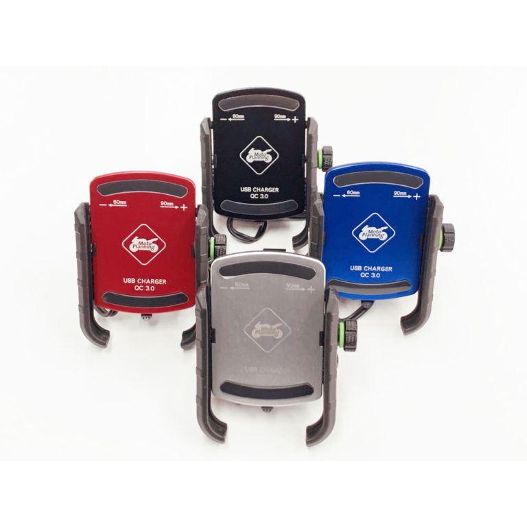 モトプランニング 330-112-001 QC3.0 USB付きスマホルダー アルミボディー 振動軽減ラバー付き ブラック 携帯 スマホ 充電 アクセサリー パーツ : mtp-330-112 ...