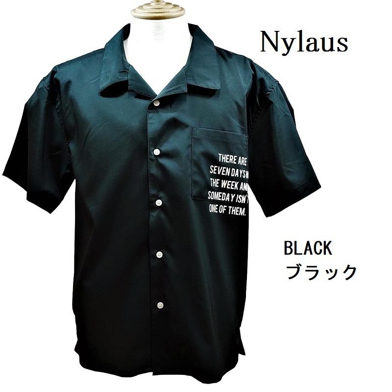 NYLAUS 【Nylaus】 バックプリント ビッグシルエット 半袖 オープンカラーシャツ アロハシャツ風 3colors ゆったりサイズ メンズ : BillyRockヤフー店 - 通販 ...