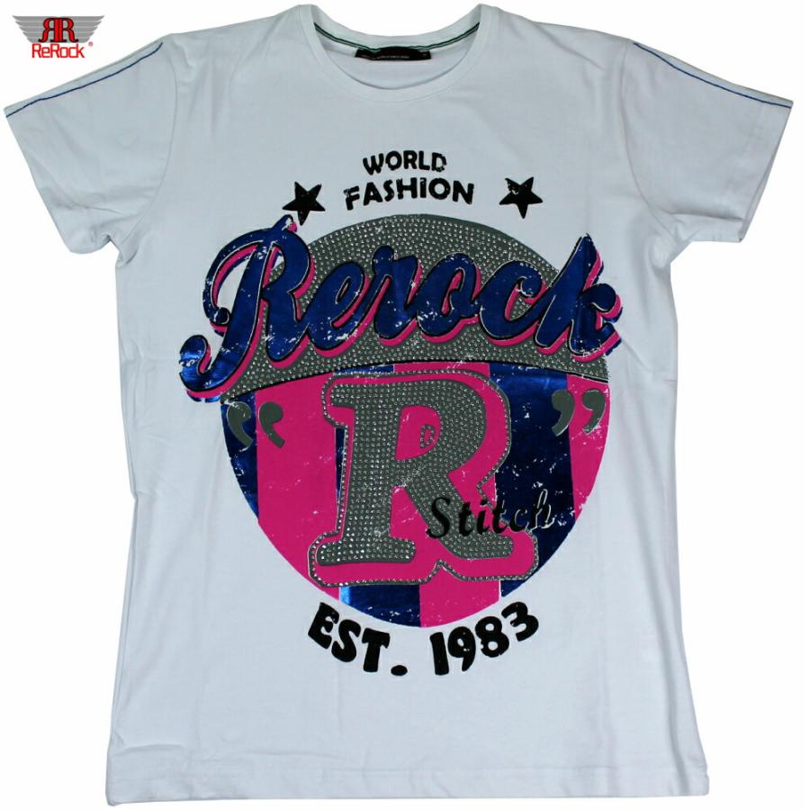 ReRock Tシャツ メンズ 半袖 ブランド 白/10013747 SMLXL(LL)サイズ : BIN-1 LIMITEDヤフーショップ ...
