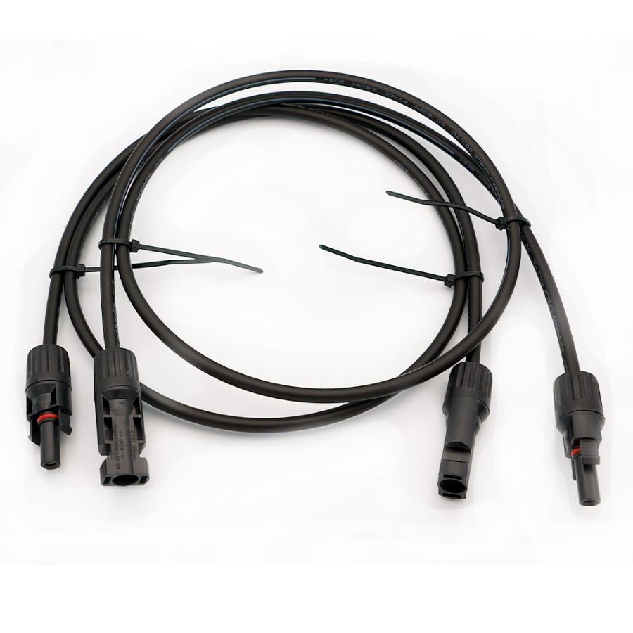 MC4 ソーラー 延長 ケーブル S-JET 認証 3.5SQ-PV-CCケーブル 1500V 1m 2本 ソーラーパネル接続用 両端コネクタ付き ハロゲンフリー : ビネット - 通販 ...