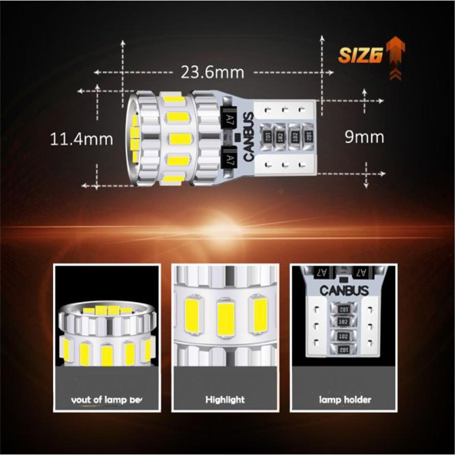 T10 LED バルブ 18led 3 t10 3014smdチップ 2個セット ポジション ナンバー灯 ルームランプ ウェッジ球 : t10-18led : ビネット - 通販 ...