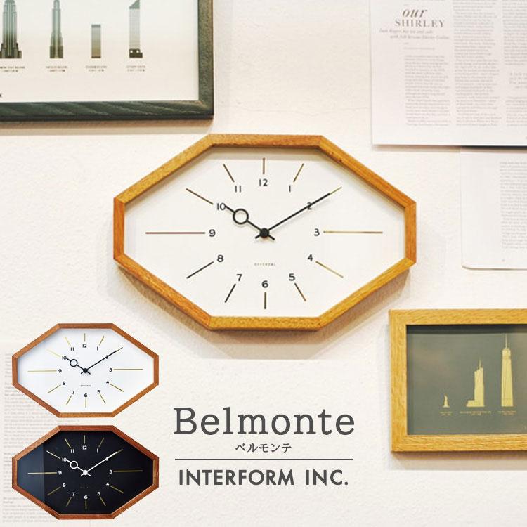 INTERFORM インターフォルム Belmonte ベルモンテ ウォールクロック CL-3024 壁掛け時計 掛け時計 電波時計 電波ステップムーブメント インテリア : BINOTOKI ...