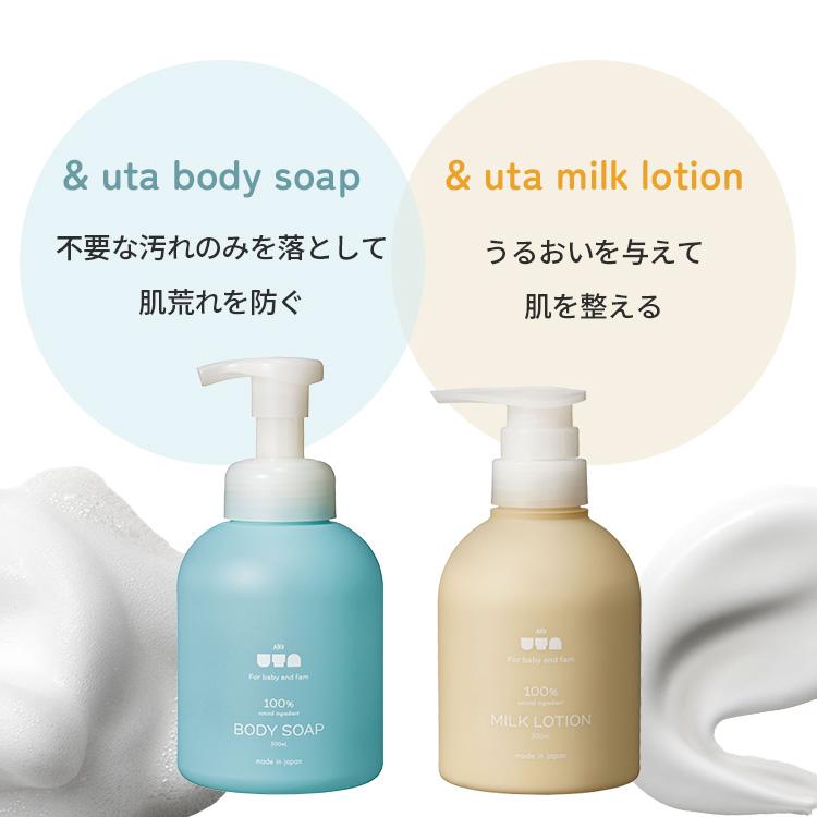 クーポンで500円OFF & uta body soap + milk lotion セット アンドウタ ボディソープ 500ml ミルク ...