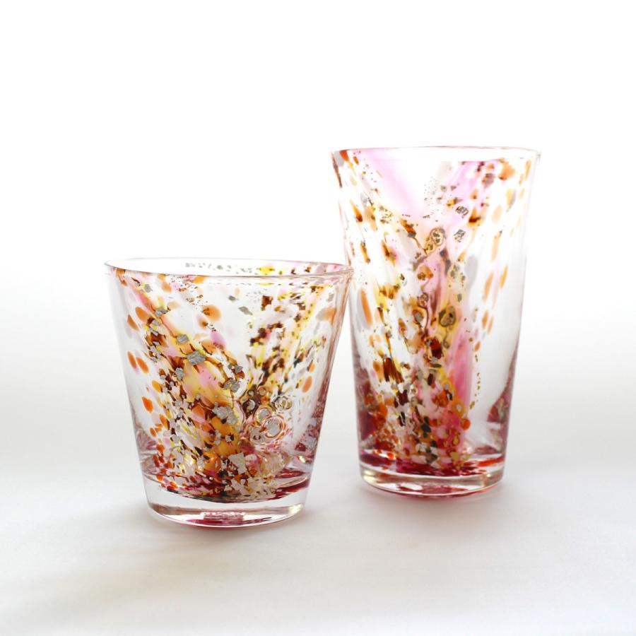 glass calico グラスキャリコ ハンドメイド ガラス酒器 NISHIKI（ニシキ） ウイスキー 焼酎 ロックグラス 赤 おしゃれ ...