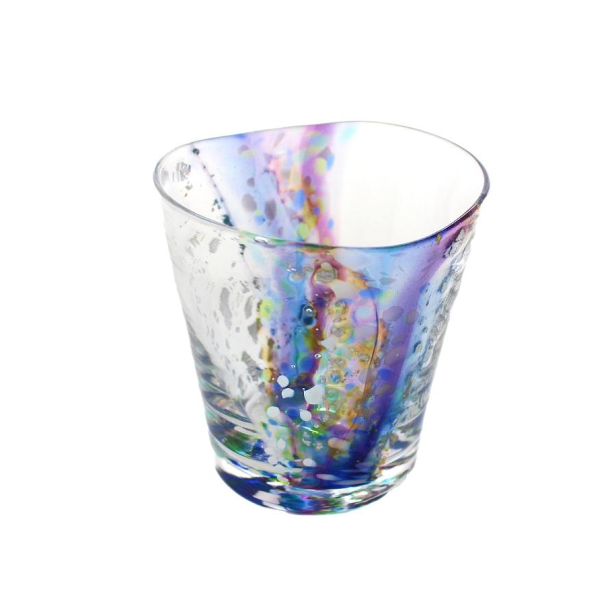 glass calico グラスキャリコ ハンドメイド ガラス酒器 NISHIKI（ニシキ） ウイスキー 焼酎 ロックグラス 青 おしゃれ ...