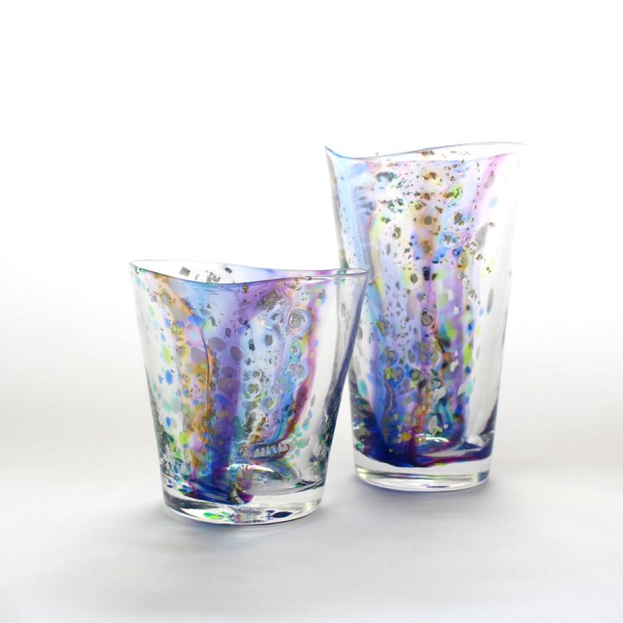 glass calico グラスキャリコ ハンドメイド ガラス酒器 NISHIKI（ニシキ） ウイスキー 焼酎 ロックグラス 青 おしゃれ ...
