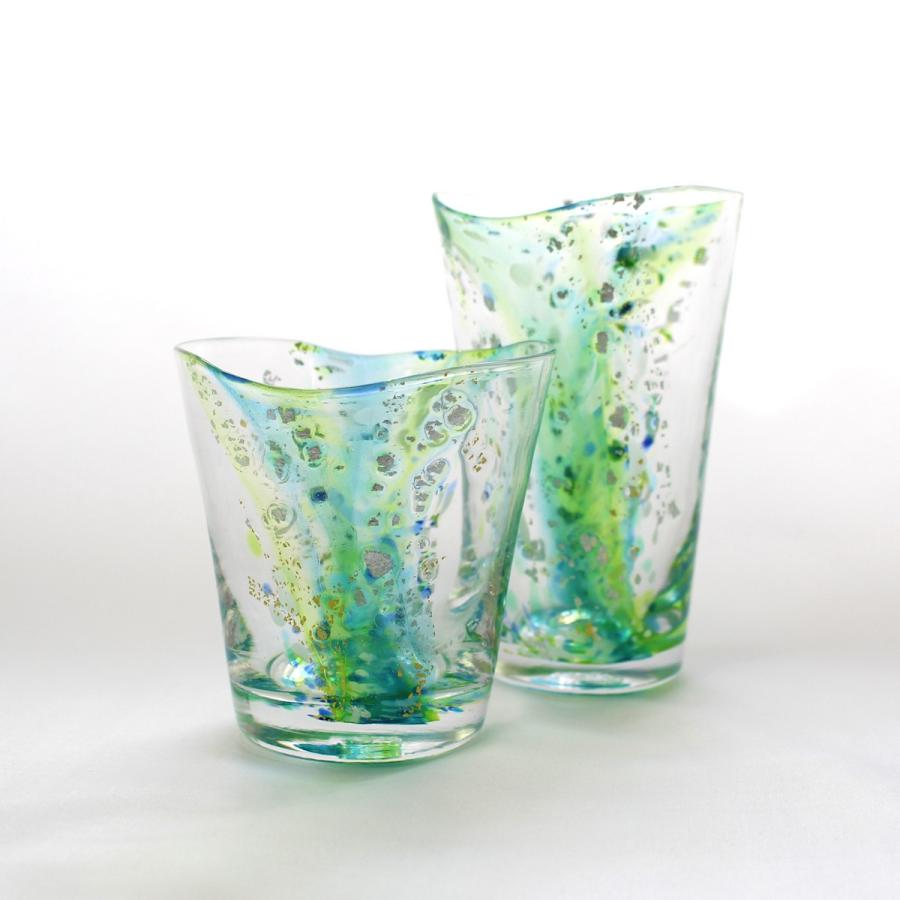glass calico グラスキャリコ ハンドメイド ガラス酒器 NISHIKI（ニシキ） ウイスキー 焼酎 ロックグラス 緑 おしゃれ ...