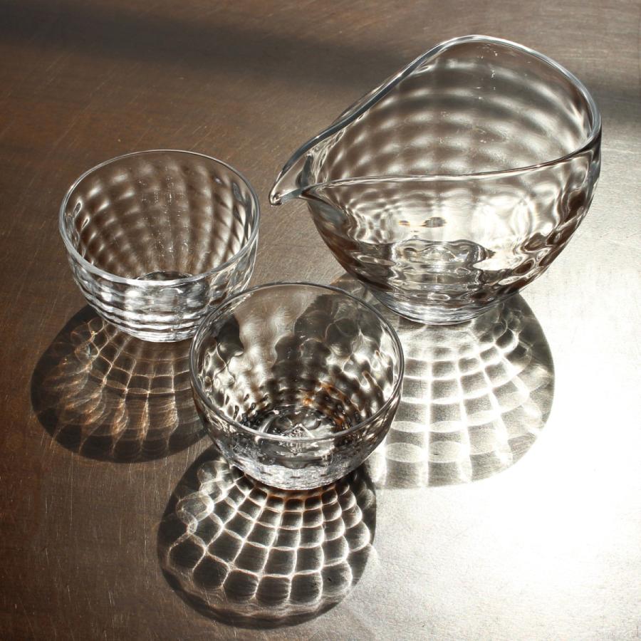 glass calico グラスキャリコ 澄 (すみ) 冷酒器セット (片口・ぐい呑 2個) ハンドメイド ガラス酒器 ギフト おしゃれ ...