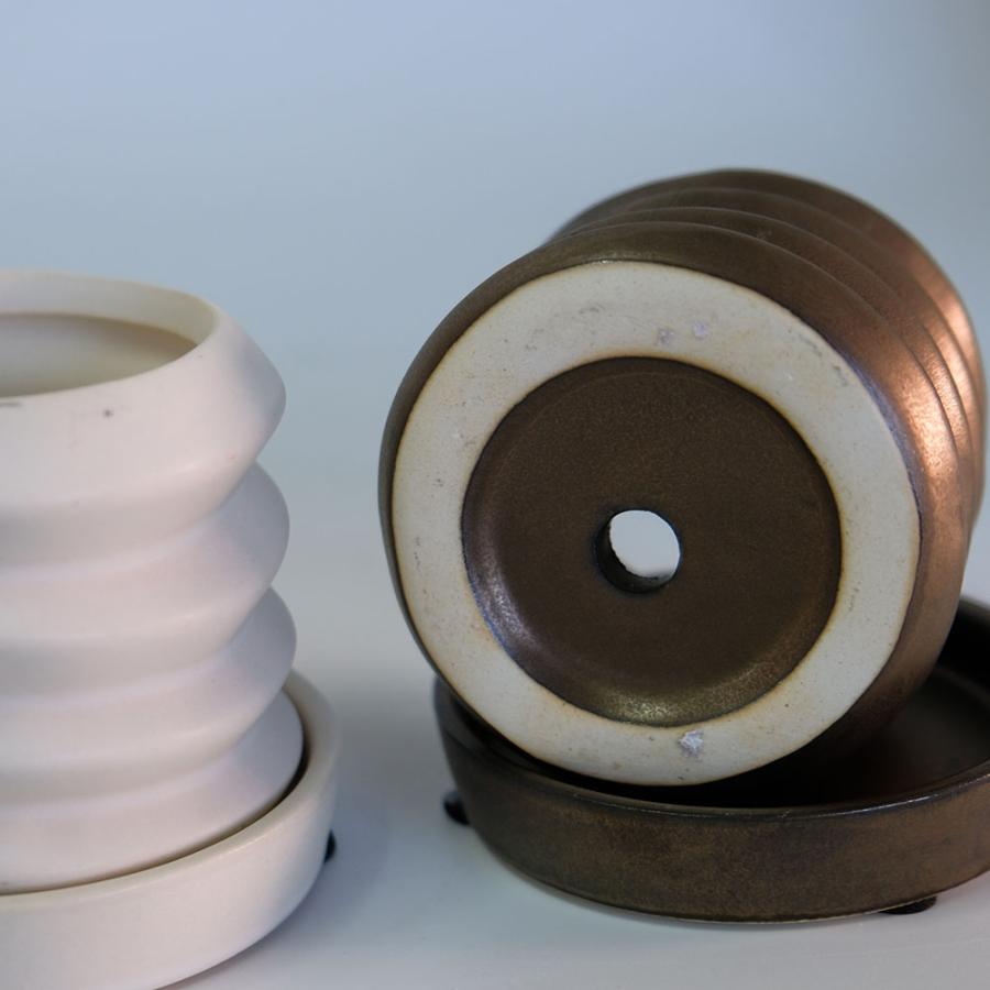 陶器鉢 Swirl Pot M 受皿付 底穴あり セラミック鉢 径12cm 高10.5cm 底穴あり セラミックポット : trsp-011 : ガーデニング日和 - 通販 - Yahoo ...