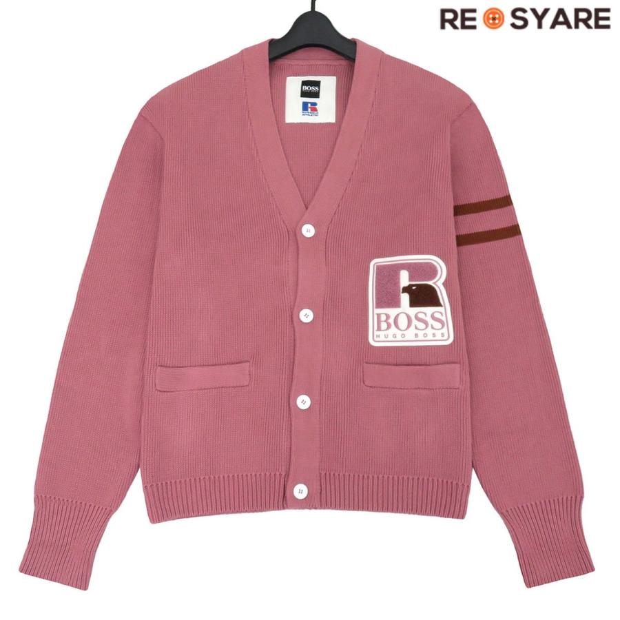 HUGO BOSS 美品 × RUSSELL ATHLETIC ヒューゴボス ラッセルアスレチック コラボ エンブレム ワッペン ニット ...