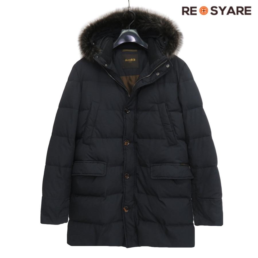 MooRER ムーレー BARBIERI-KM ラクーンファー N-3B 2WAY ジップアップ ダウン ジャケット コート 47178 : ...
