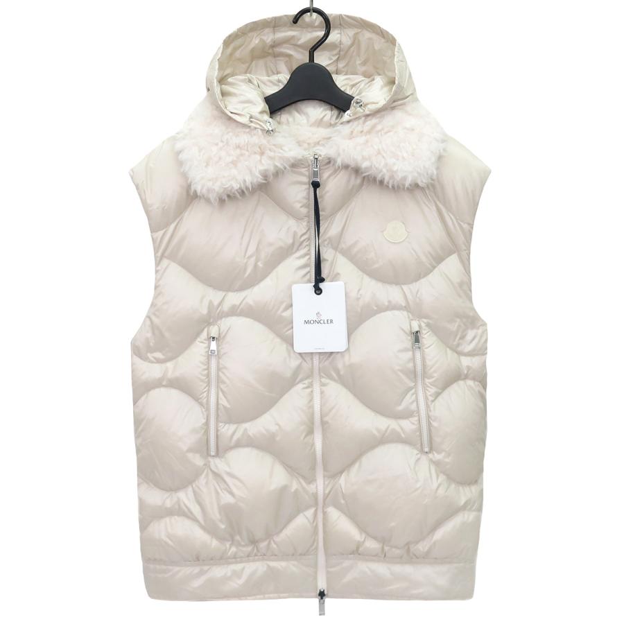 美品 モンクレール 2022-23AW ACHARD ロゴワッペン エコファー リバーシブル ジップアップ ダウンベスト ジャケット 2 ...