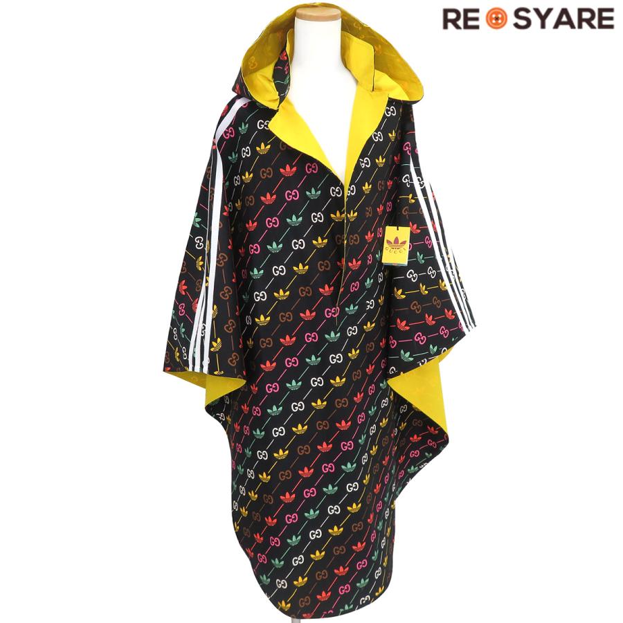 GUCCI 【タグ付 未使用】GUCCI × adidas 23年 グッチ アディダス リバーシブル ケープ コート ポンチョ M トレ ...