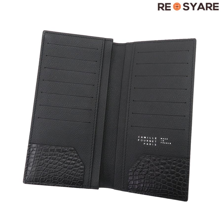 Camille Fournet 【新品未使用】カミーユフォルネ 現行品 21.04 VERSO アリゲーター 長財布 マチあり 札入れ 定価 ...