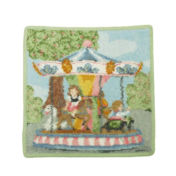 feiler フェイラー Feiler ハンドタオル 25×25cm 遊園地 メリーゴーランド FUN FAIR PISTACHIO ゆう ...