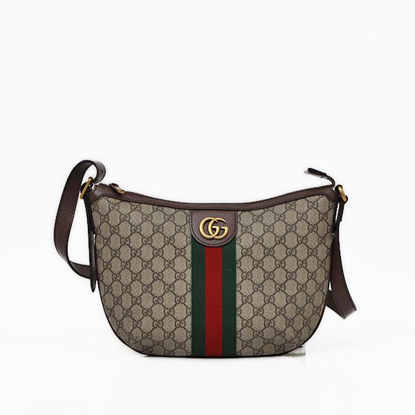 GUCCI グッチ オフィディア GGスプリーム GGスモール ハーフムーン ショルダーバッグ ベージュ [メンズ][レディース ...