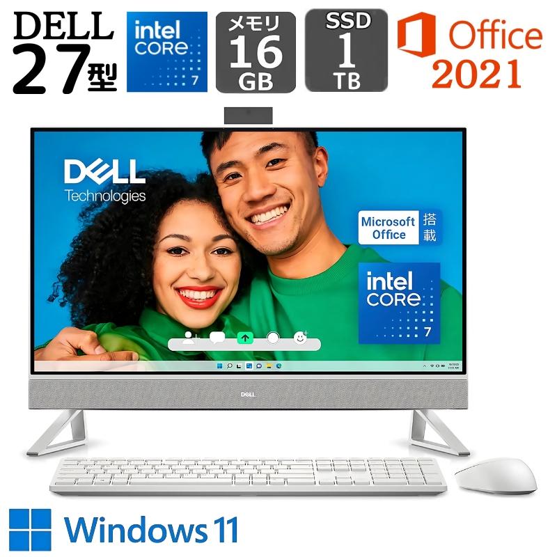 Inspiron Dell デスクトップパソコン 27 7730 27型FHD/ Core 7/ メモリ 16GB/ SSD 1TB/ Windows 11/ Office付き/ Webカメラ ...