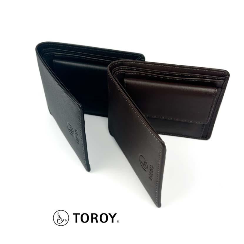 TOROY 財布 メンズ 二つ折り 本革 トロイ リアルレザー 2つ折り ウォレット フラップポケット : ラウンドバリュー - 通販 - Yahoo!ショッピング