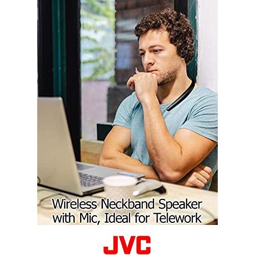 JVCケンウッド JVC SP-A7WT-B NAGARAKU ウェアラブルネックスピーカー ワイヤレス Bluetooth 約15時間連続再生 本体約83g軽量設計 生活防水対応 ブラ ...