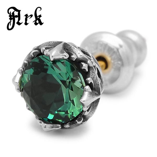 Ark silver accessories アークシルバーアクセサリーズ ロイヤルクラウンピアス グリーンクォーツ ARKP ...
