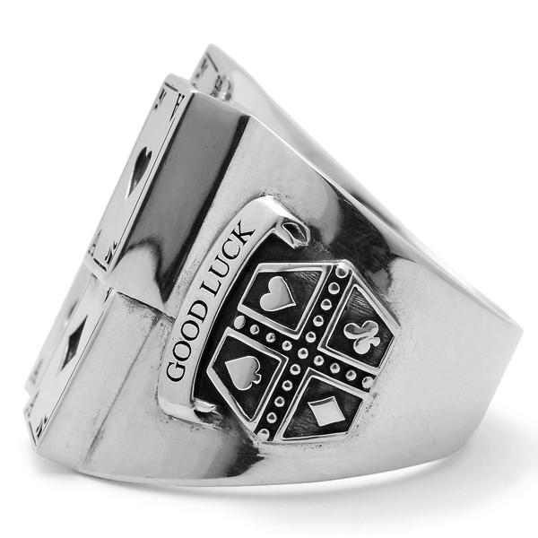 Ark silver accessories / アークシルバーアクセサリーズ 4カードリング : BLACK BARTS ブラックバーツ ...