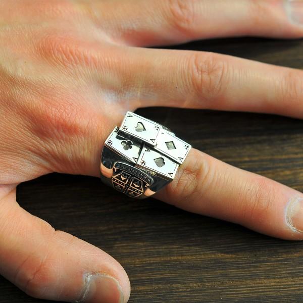 Ark silver accessories / アークシルバーアクセサリーズ 4カードリング : BLACK BARTS ブラックバーツ ...