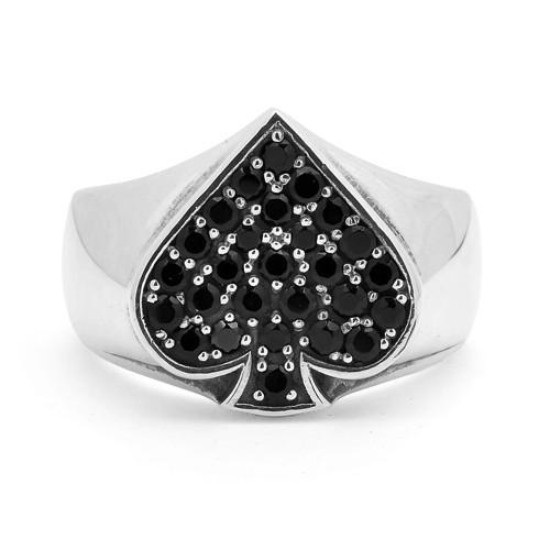 Ark silver accessories / アークシルバーアクセサリーズ スタイル オブ スペードリング オニキス : BLACK ...