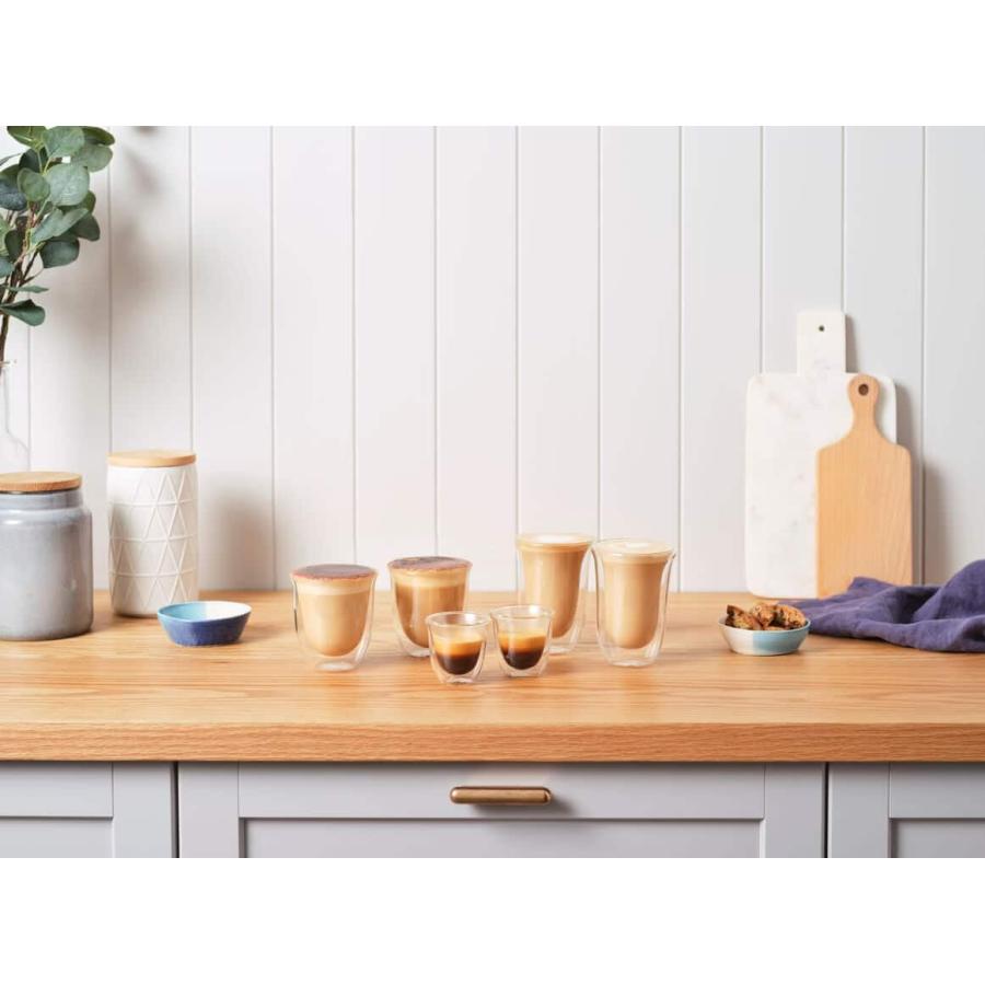 De'Longhi デロンギ ダブルウォールグラス DWG2S-190 コップ コーヒー カプチーノ 190ml満水時270ml 2個 二重構造 保温保冷性 ラテアート デロンギ保 ...