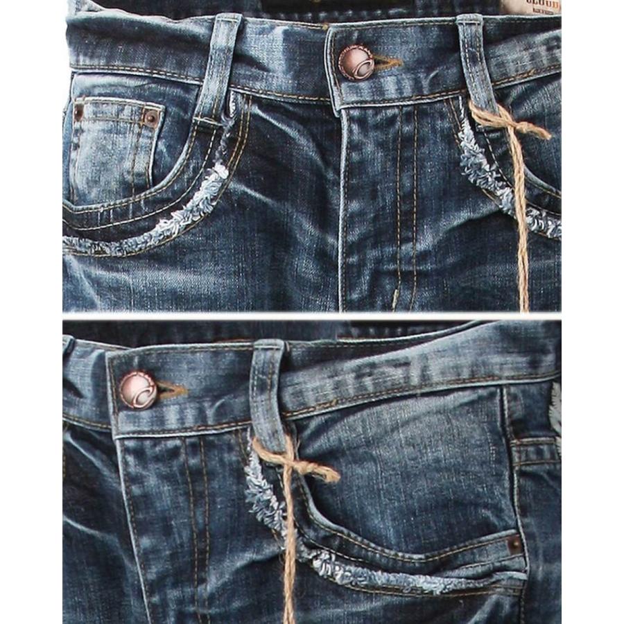 ストレッチ デニム インポート クラウド72 CLOUD72 #648 A品 テーパード 大きいサイズ ワシ イーグル ブリーチ加工 刺繍 高級感 safari 3803mb003 ...