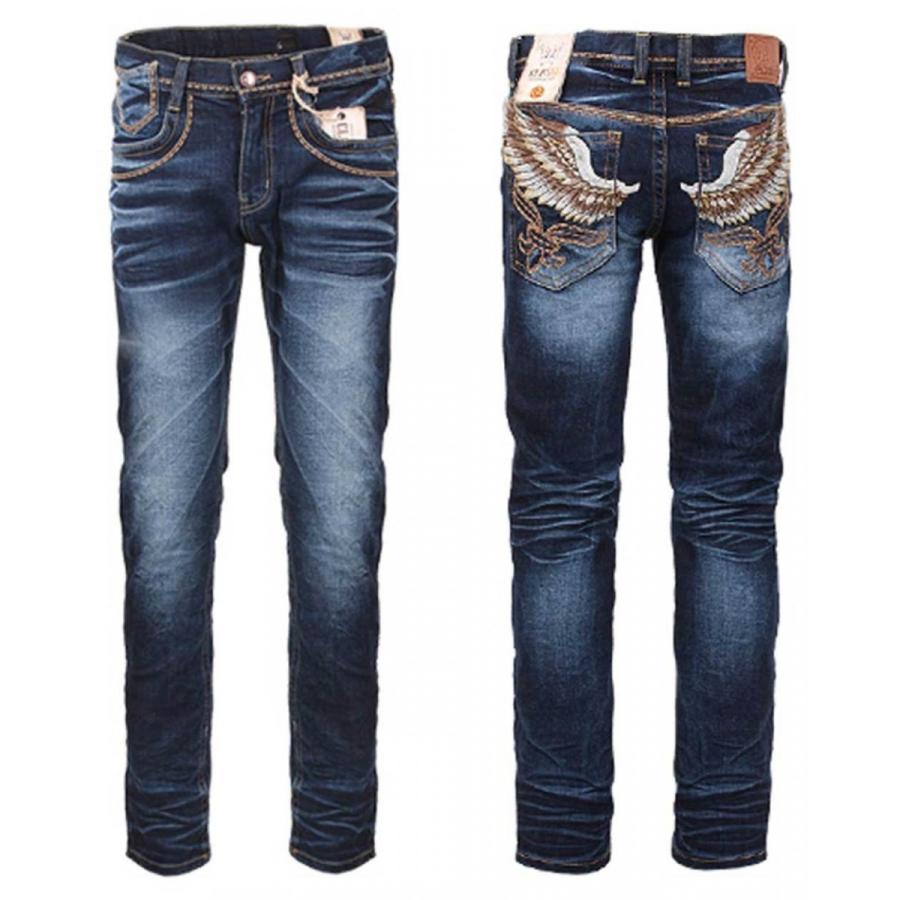 ストレッチ デニム インポート クラウド72 CLOUD72 #664 A品 テーパード 大きいサイズ ビンテージ加工 デザインポケット 刺繍 高級感 safari 3803mb008 ...