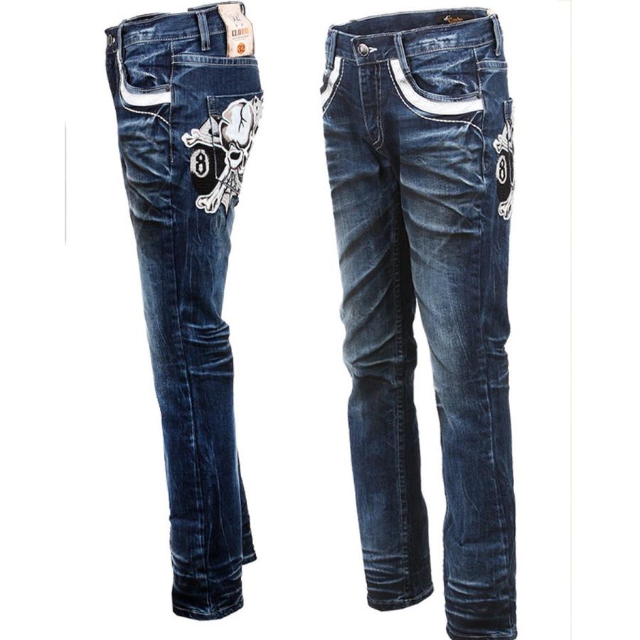 ストレッチ デニム インポート クラウド72 CLOUD72 #691 A品 テーパード 大きいサイズ ビンテージ加工 スカル 刺繍 高級感 safari 3803mb015 : BLACK ...