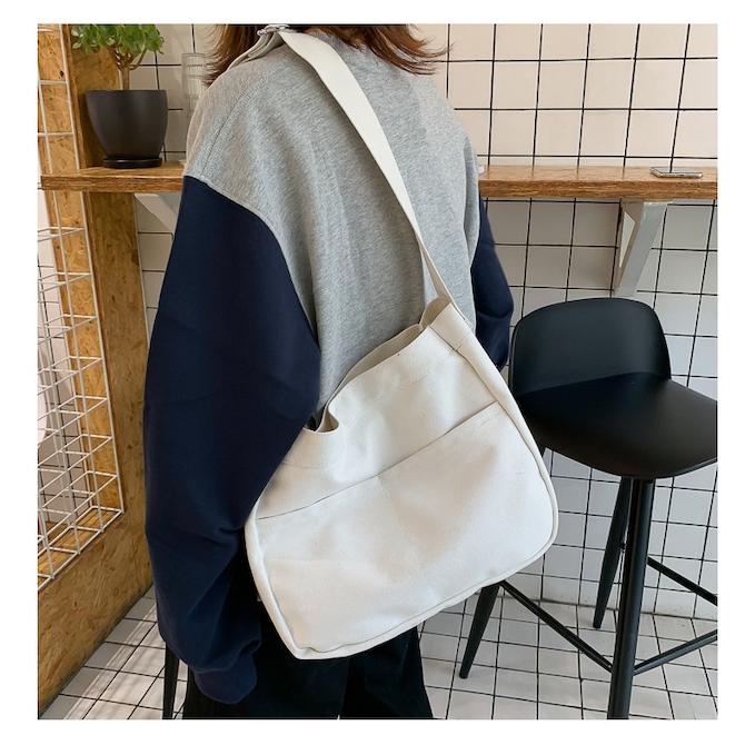 ショルダーバッグ レディース 斜めがけ 軽い 韓国 系 ポケット多い キャンバス 帆布 大きめ A4 :f038:BLADG - 通販 - Yahoo!ショッピング