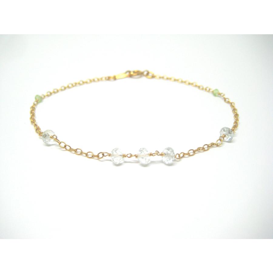 14KGF アクアマリンとペリドットのブレスレット : blanchezakka - 通販 - Yahoo!ショッピング