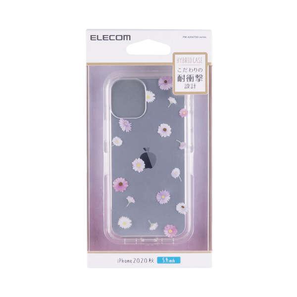 ELECOM iPhone 12 mini ハイブリッド ケース フラワーガーベラ柄 軽くて丈夫なPCと弾力性のあるTPU 四つ角にエアクッション ワイヤレス充電 PM-A20ATSGF02 ...