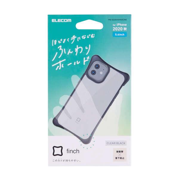 ELECOM iPhone 12 mini ハイブリッド ケース finch ふんわりホールド クリアブラック 四隅にエアクッションを配置 ワイヤレス充電対応 PM-A20AHVHH2CRB ...