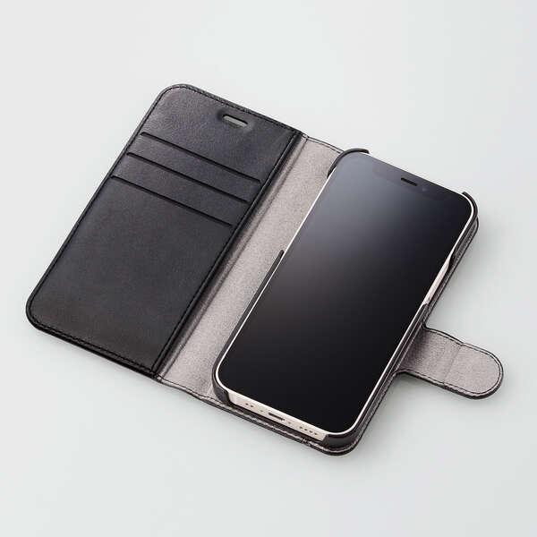 ELECOM iPhone 12 mini レザー ケース UltraSlim 磁石付き ステッチ 抗菌 手帳型 ブラック PM-A20APLFUPVBK : ブランクメディア - 通販 ...