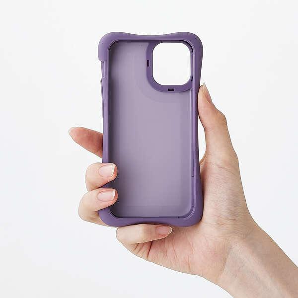 CELL(ELECOM) ELECOM iPhone 12 mini ハイブリッド ケース finch ぴったりホールド パープル 四隅のカドが手にフィットして持ちやすく包み込む密着感 PM ...