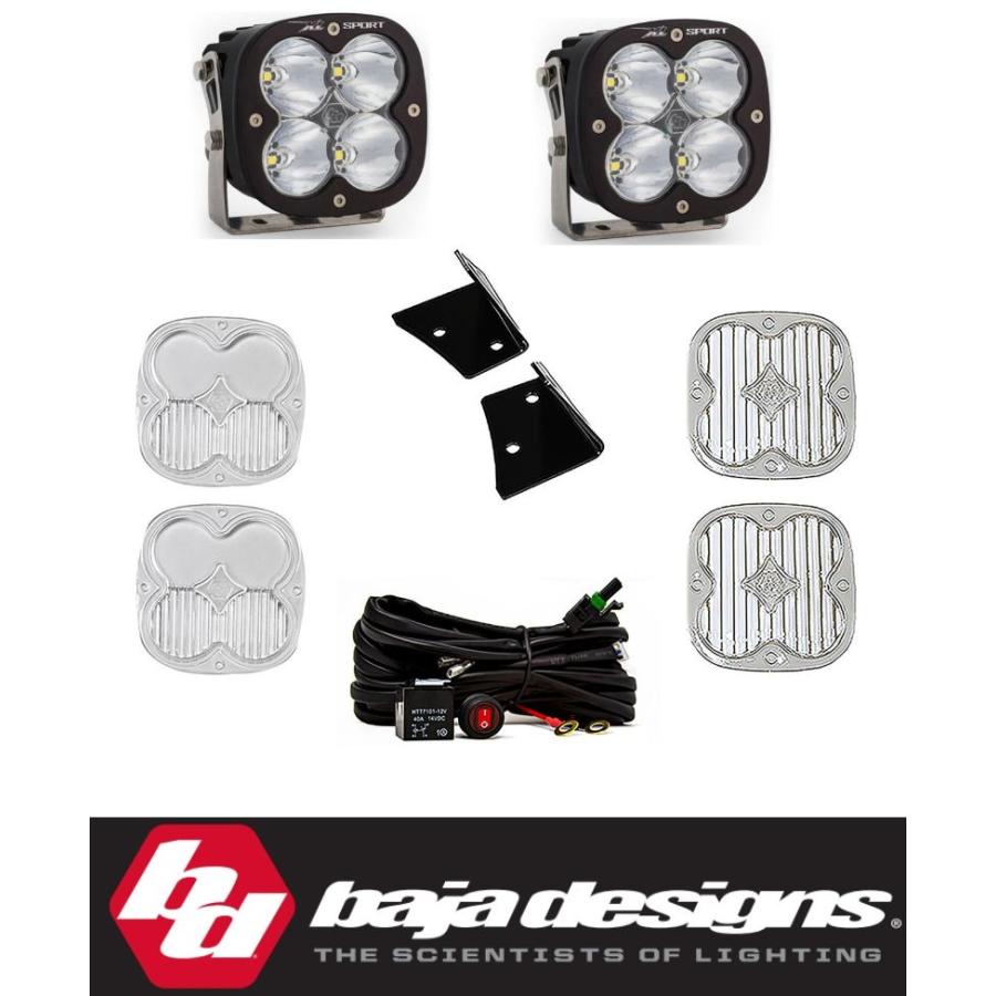 +BS Baja Designs ジープ ラングラー JK 2007~2018年 XL Sport A-Pillar ピラー ライト セット ...