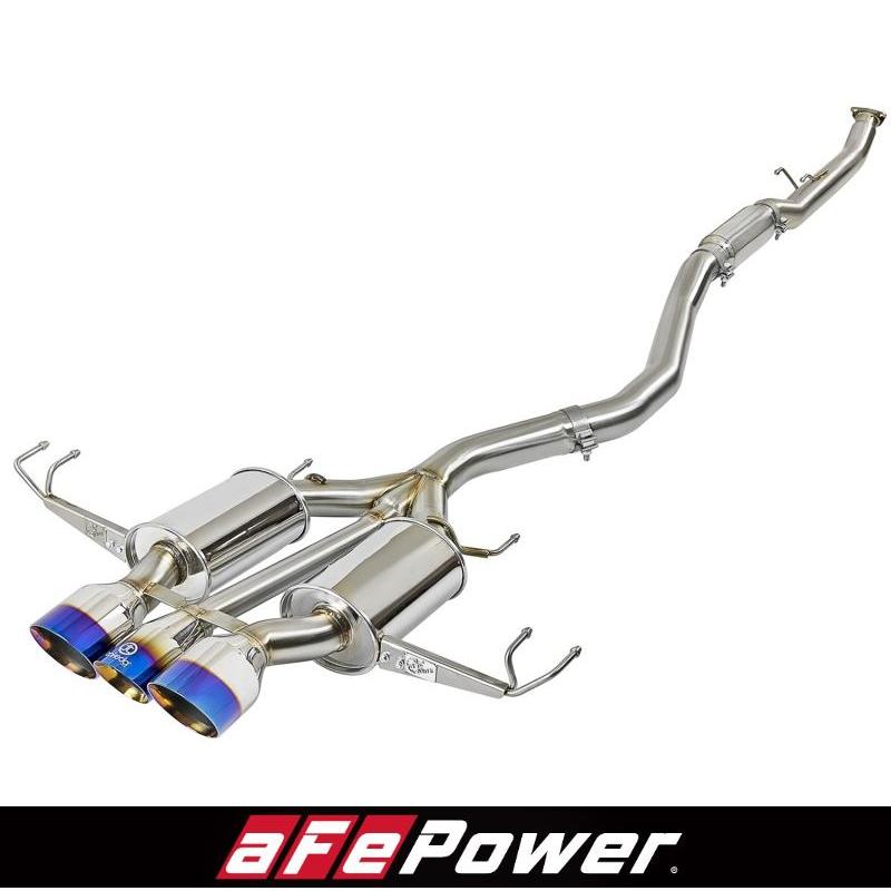 +BS aFe ホンダ シビック タイプR FK8 K20C ターボ 2017~2021年 エキゾースト マフラー Takeda チタンブルー ...