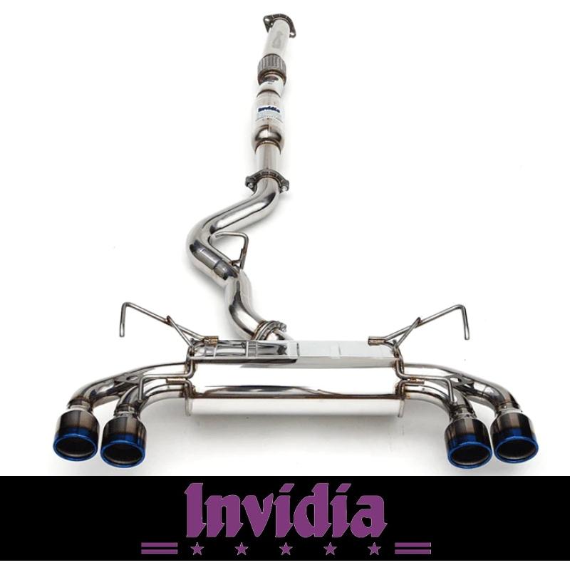 +BS INVIDIA スバル インプレッサ WRX STi GRF GRB 5ドア 2007~2014年 エキゾースト マフラー ステンレス ...