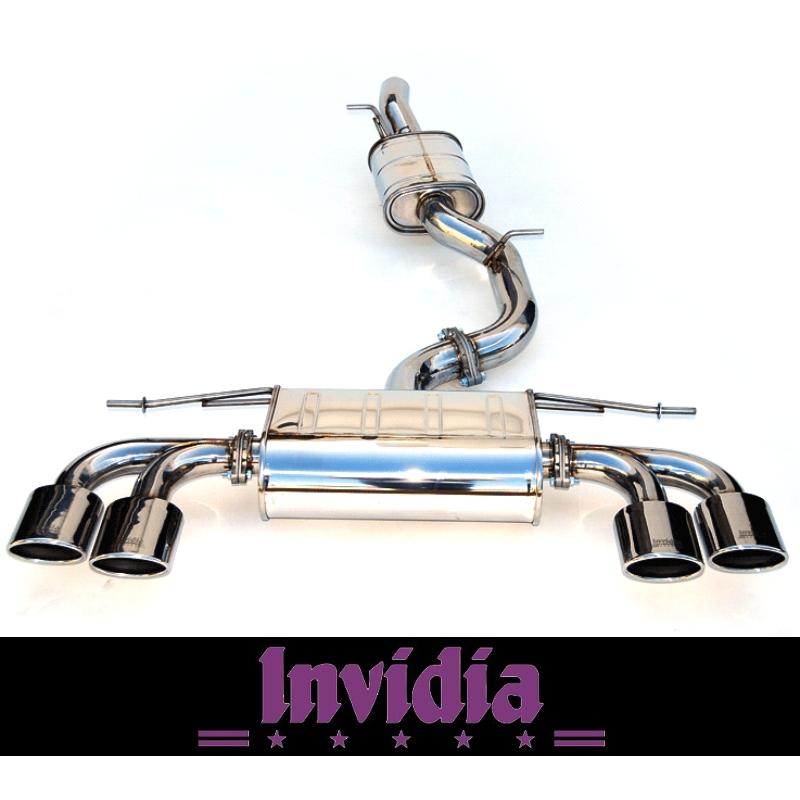 +BS INVIDIA VW ゴルフ-R MK7 5G 2.0L FSI 2014~2017年 デュアル キャットバック マフラー T304 ...