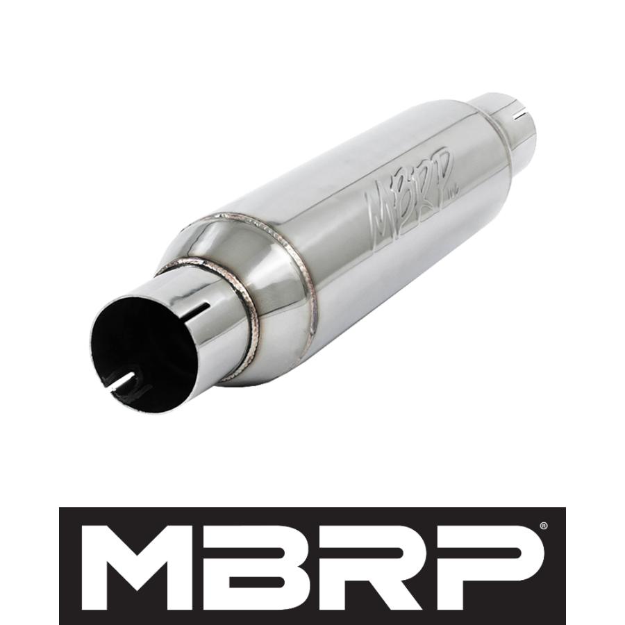 +BS MBRP PRO Series Resonator 2.5インチIN 2.5インチOUT 全長20インチ エキゾースト マフラー レゾ ...