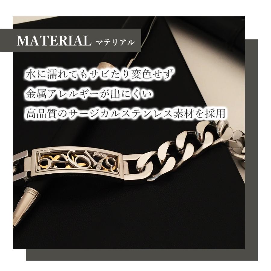 BLESS（ブレス） ナンバーブレスレット(L) ステンレス/ブレスレット/メンズ/レディース/SCOMMAG/エスカマジー : BLESSヤフーショッピング店 - 通販 - Yahoo!ショッピング