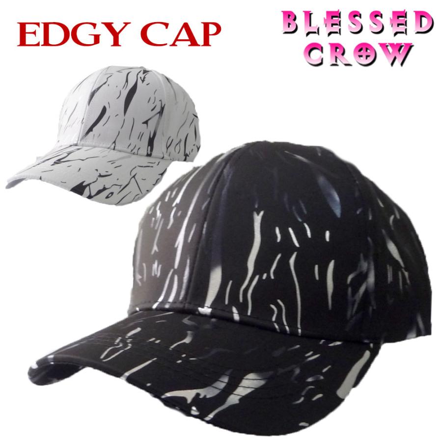 Edgy キャップ シルバーグラデーション 帽子 メンズ レディース 総柄 柄 黒 白 春夏 秋冬 : 帽子屋 BLESSED CROW ...