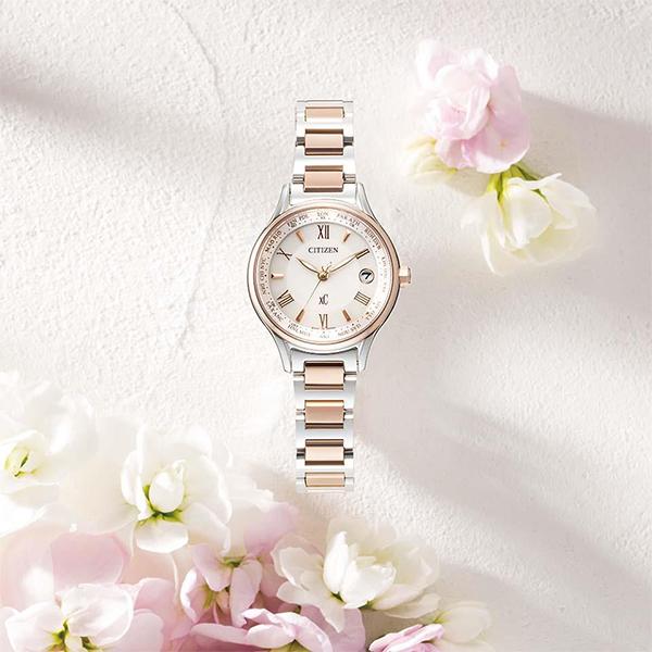 XC 【クロス付】 腕時計 レディース 電波ソーラー シチズン クロスシー エコドライブ 電波時計 CITIZEN EC116シリーズ ...