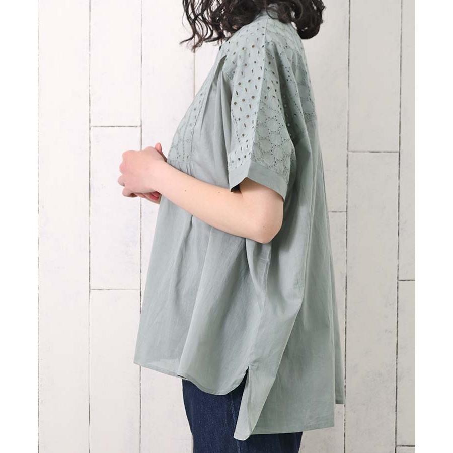 Bleu Bleuet シャツ ブラウス トップス レディース 前開き インド綿 透け感 おしゃれ シンプル コーデ ギフト プレゼント パッチワークブラウス : ブルーブルーエYahoo!店 ...